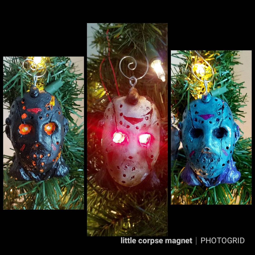 Three Piece Jason Vorhees Inspired Friday the 13th Christmas Ornament ...