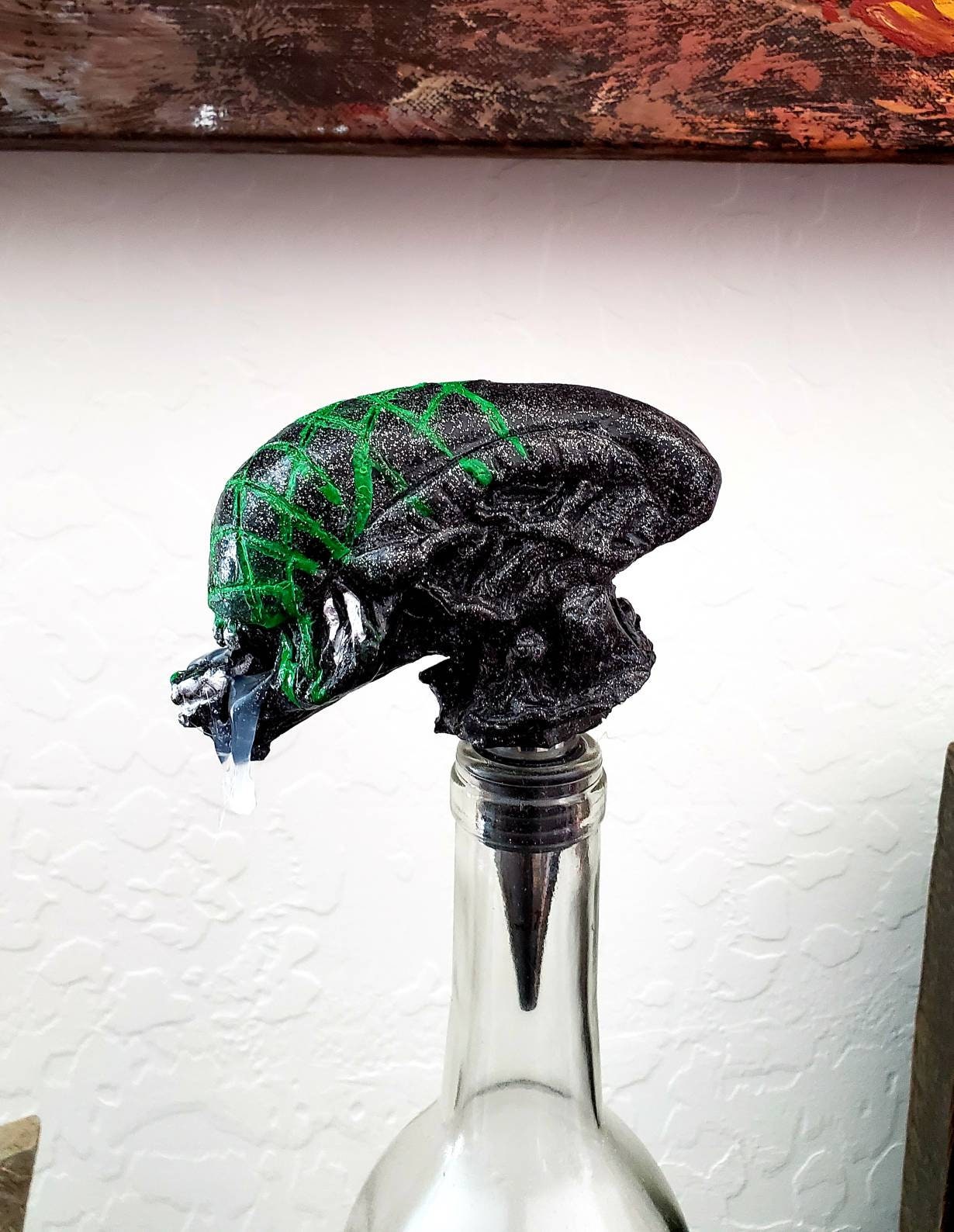 Alien versus predator movie inspired resin bottle stopper | Etsy