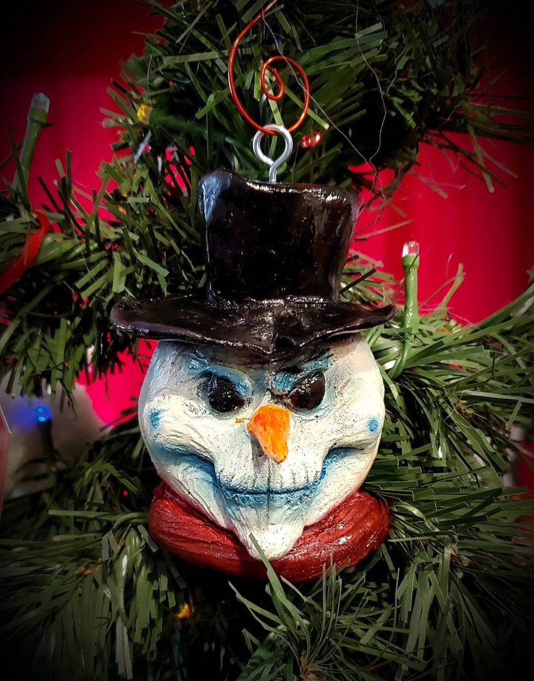 Evil Snow Man Christmas Tree Resin Ornament - Etsy