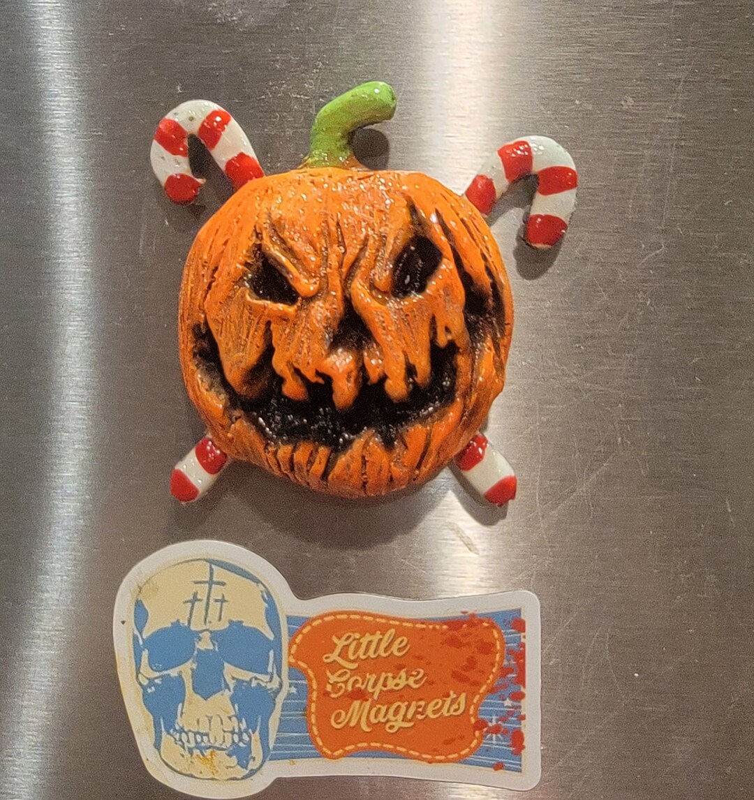 Candy Kane Pumpkin Magnet - Etsy