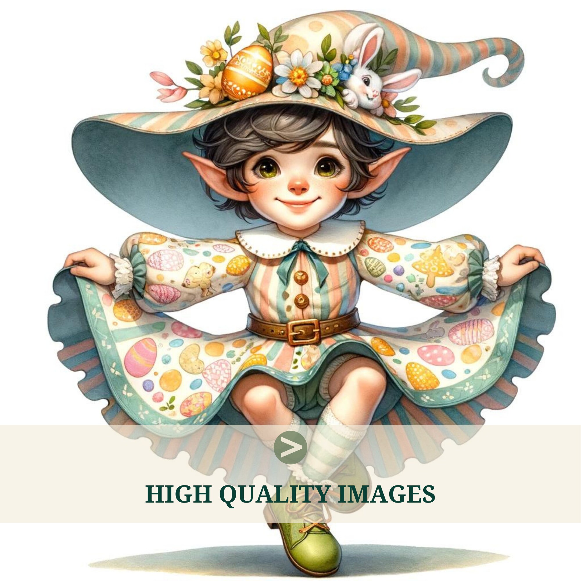 Ai-generated Elves Clipart, Enchanting Watercolor Elves Illustrations ...