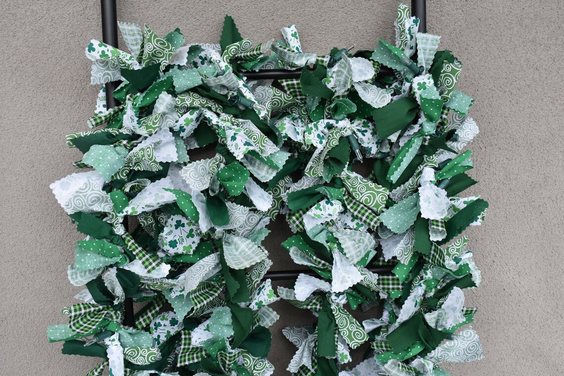 Lighted St. Patrick's Day Garland ~ Rag Tie Garland ~ St. Patrick’s Day ...