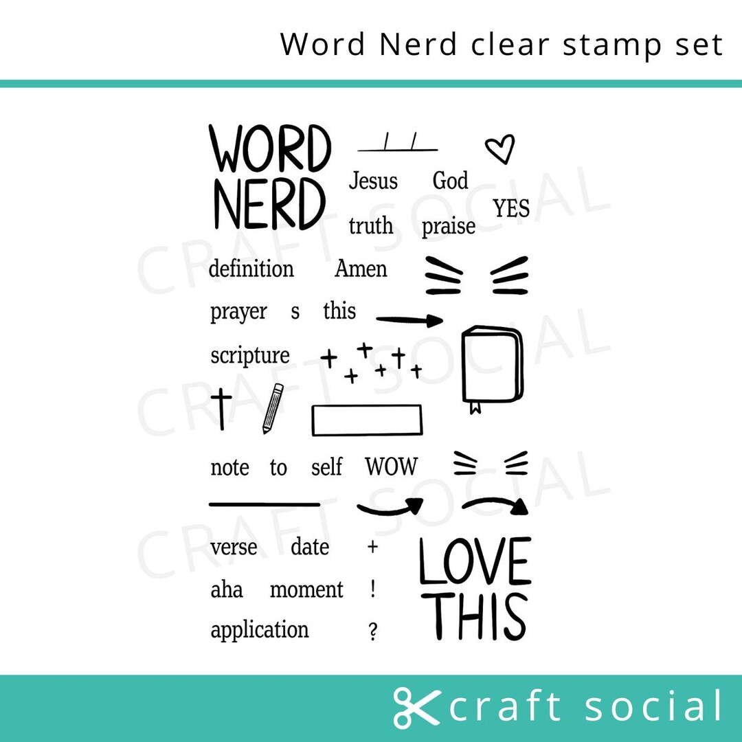 Word Nerd Bible Study Stamp Set | Word Study Bible Journaling - Etsy