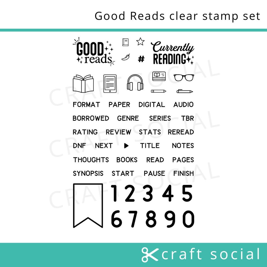 Good Reads Stamp Set| Book Journaling, Tracking, Reviews, Stats - Etsy