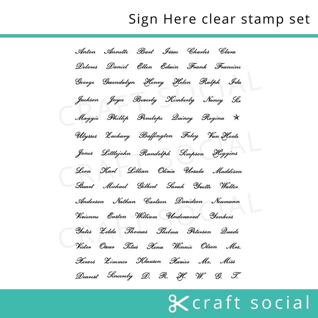 Vintage Signatures Clear Stamp Set: Junk Journal Ephemera - Etsy