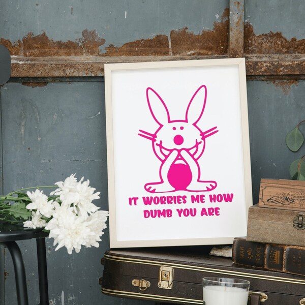 Happy Bunny Stickers - Etsy