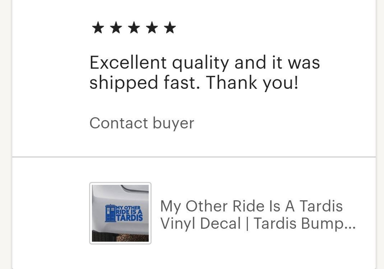 My Other Ride is A Tardis Vinyl Decal Tardis Bumper Sticker - Etsy