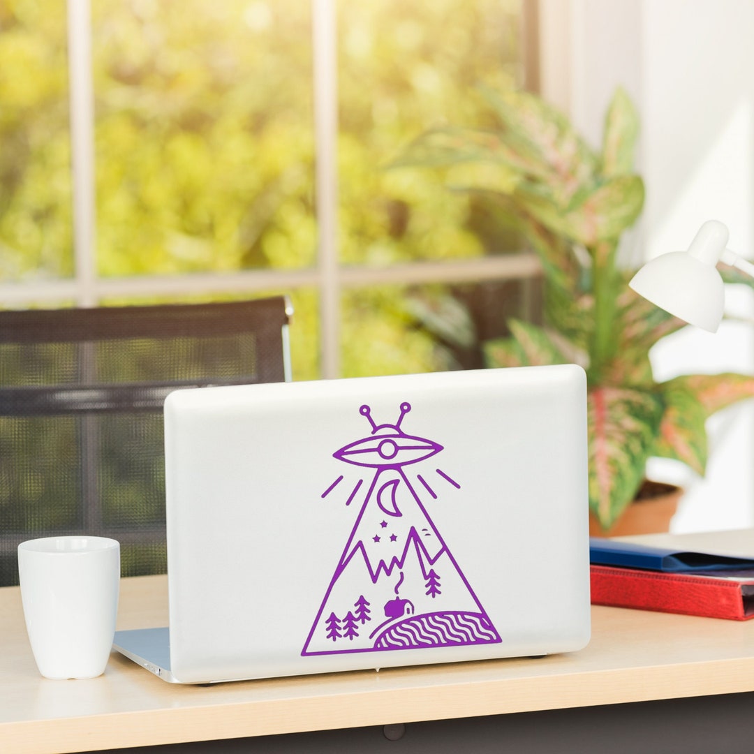 UFO Abduction Landscape Vinyl Decal: Extraterrestrial Bumper Sticker - Etsy