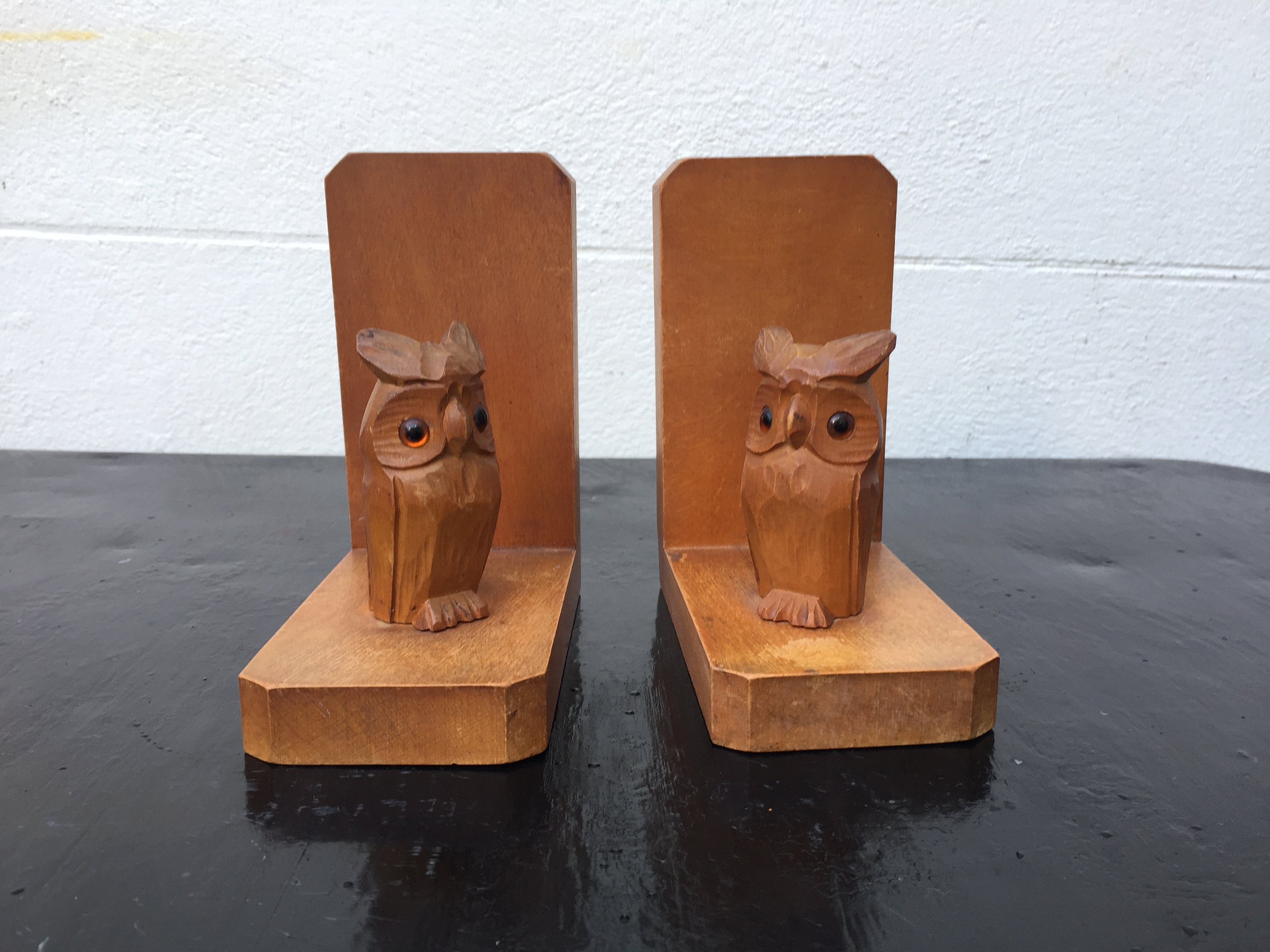 Wooden Owl Bookends