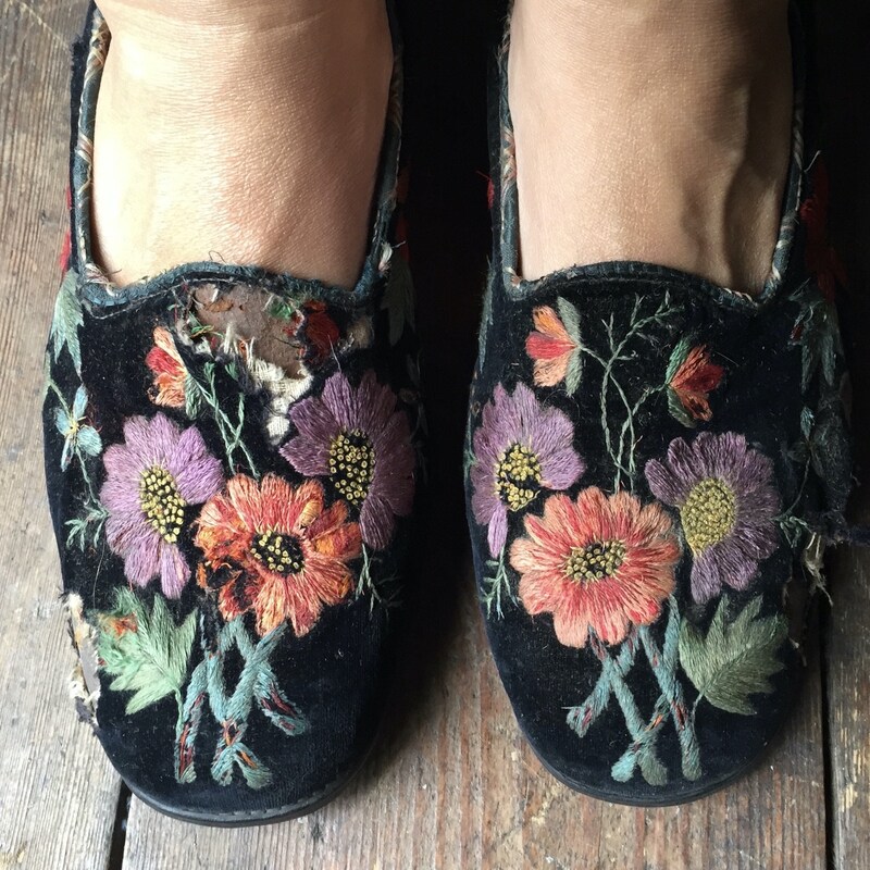 Embroidered Shoes - Etsy