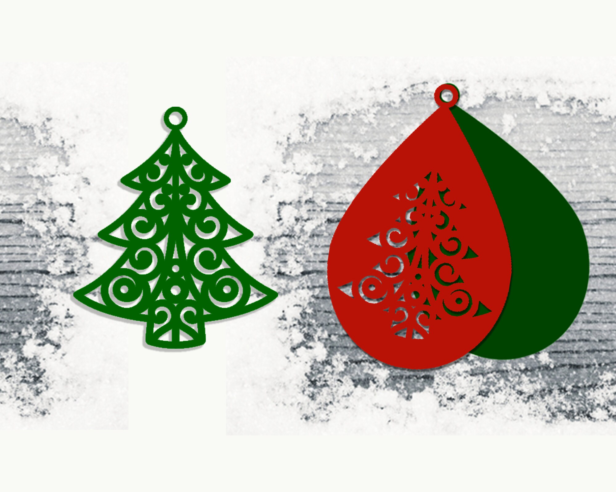 Christmas Tree Earrings SVG, Tear Drop Earrings SVG, Christmas Earring ...