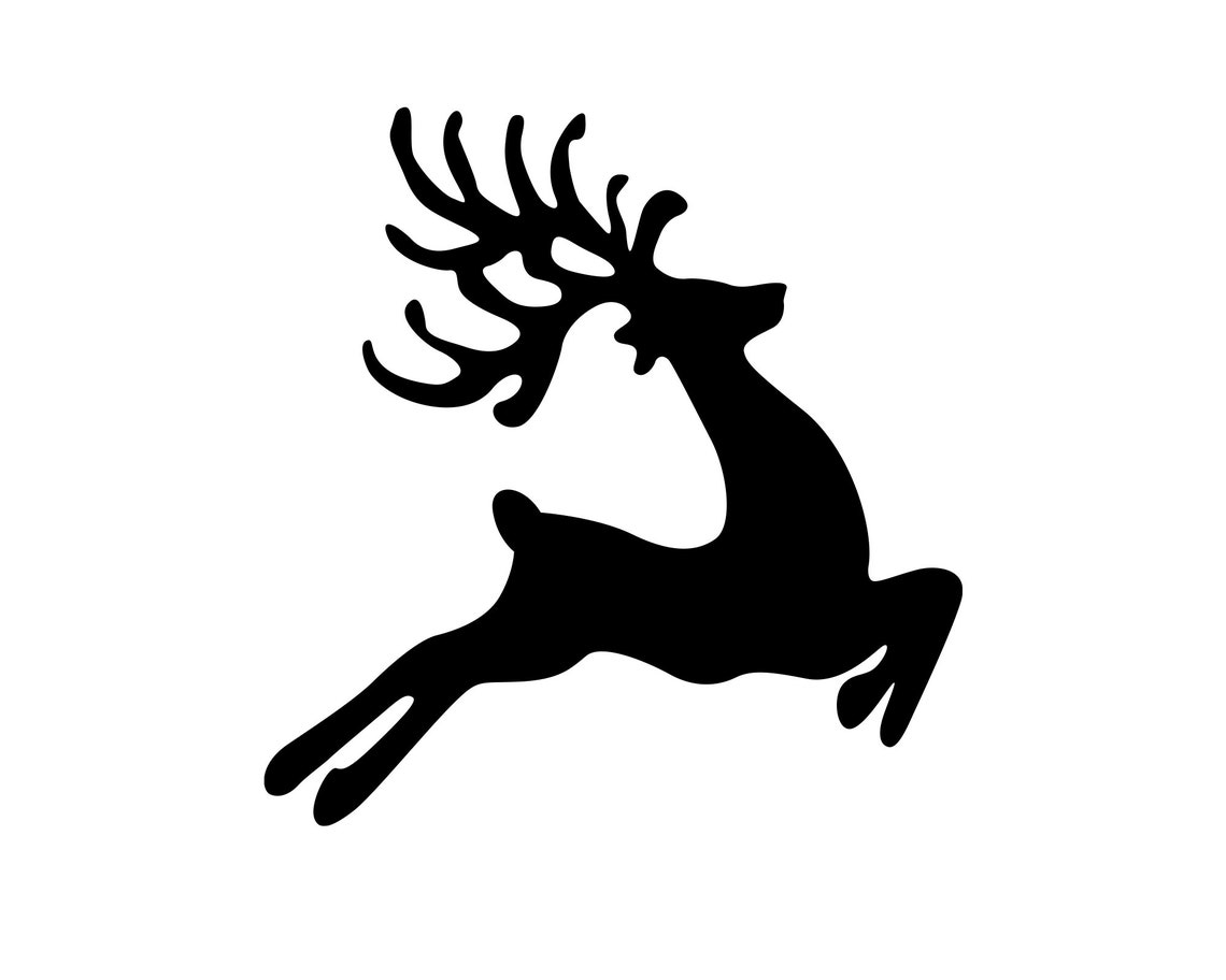 Reindeer Svg Flying Reindeer Svg Reindeer Silhouette Deer - Etsy