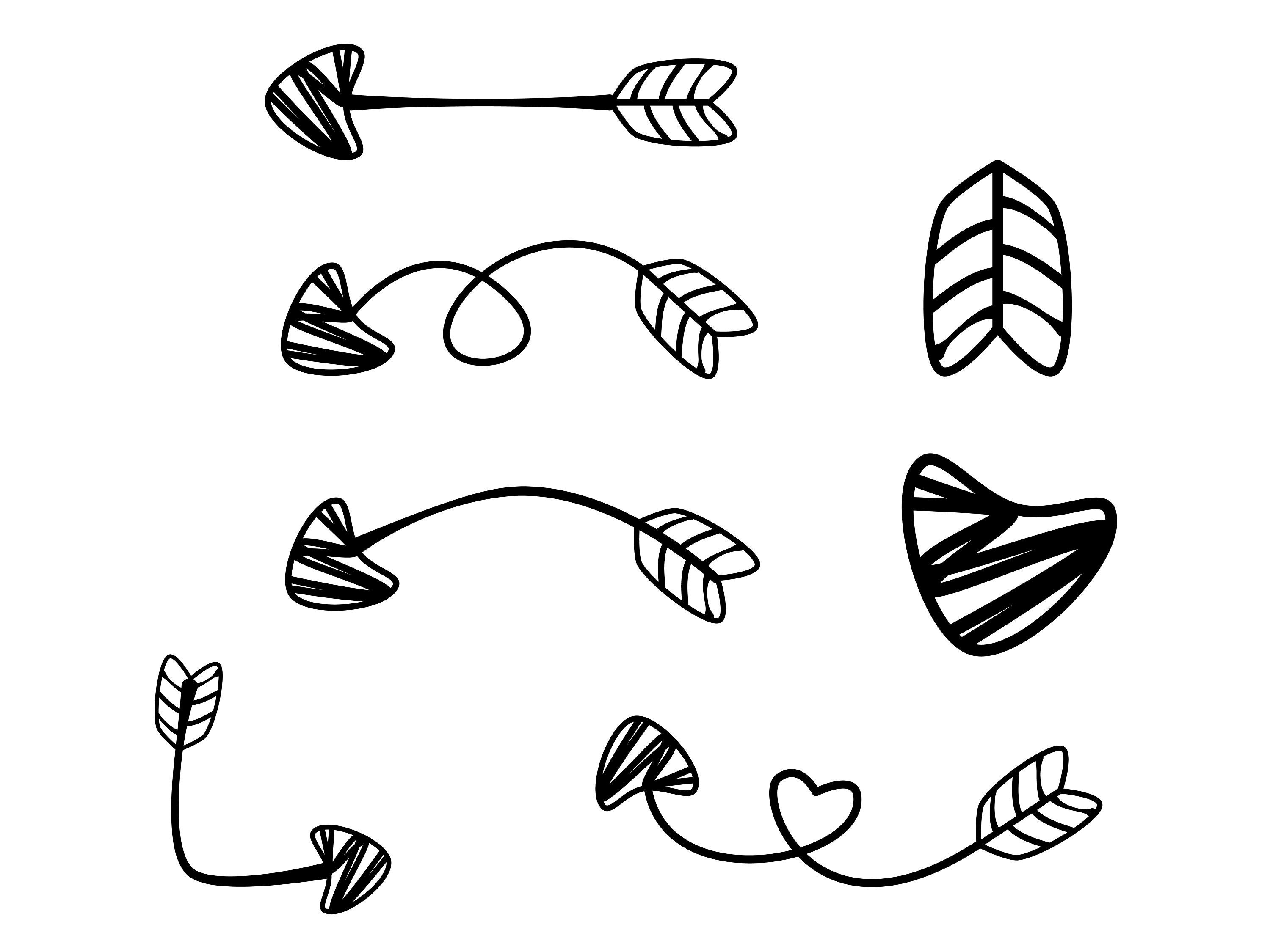 Hand drawn arrows Arrows ai SVG EPS PNG Dxf Pdf Clipart for | Etsy