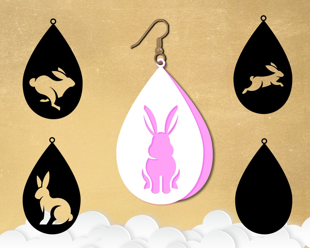 Easter Earring Svg Bunnies Earrings Svg Easter Bunny Earring Svg ...
