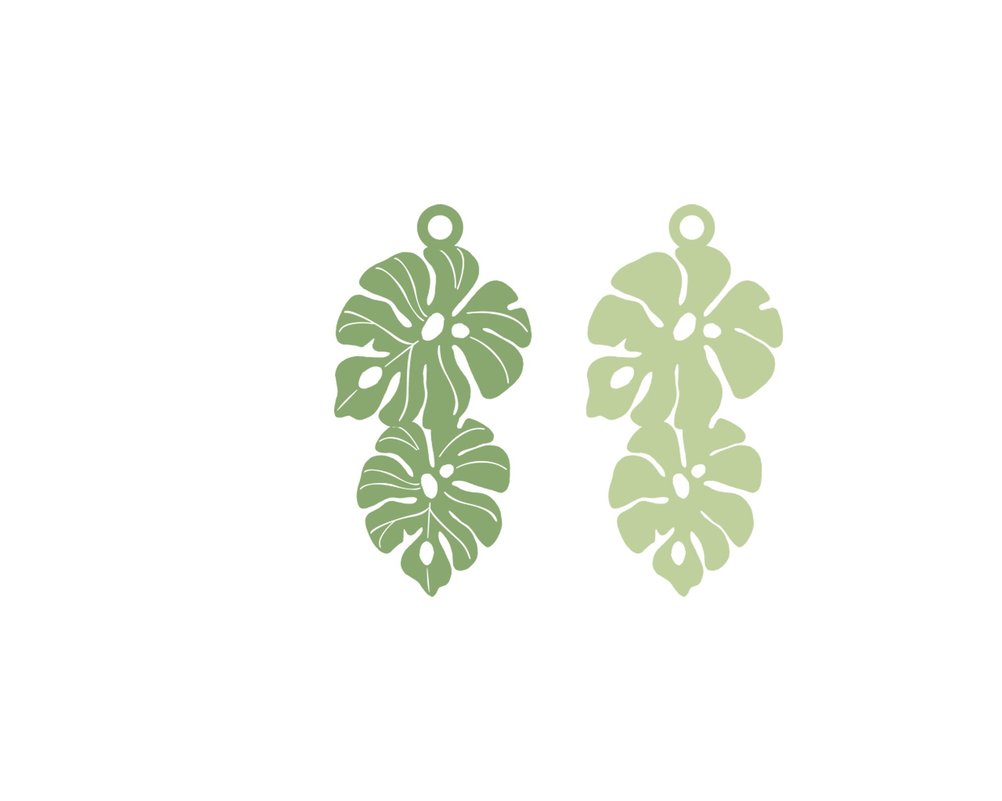 Monstera Earring Svg ,monstera 2 Part,monstera Leaf Earring Svg ,laser ...
