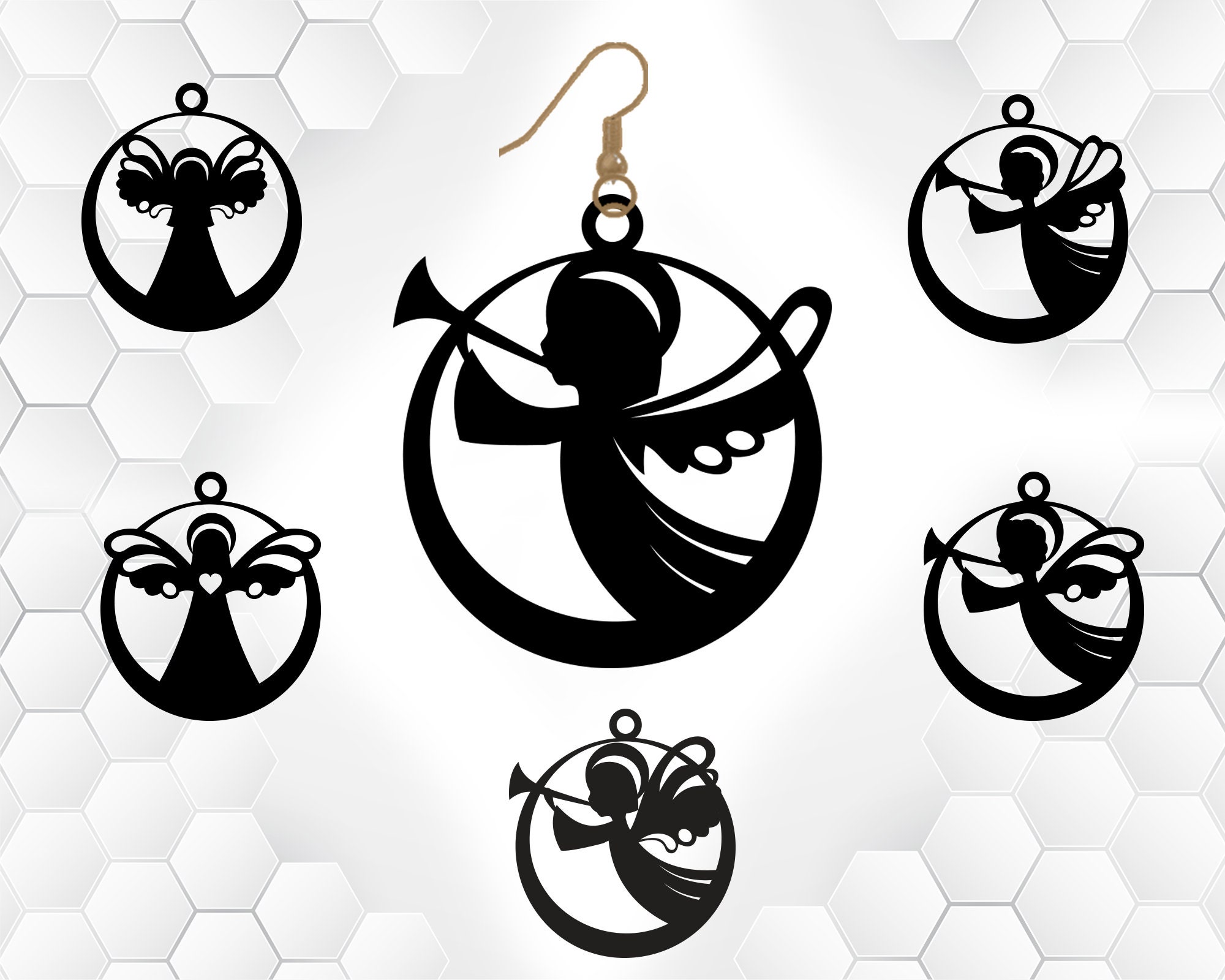 Christmas Angel Svg Angel Svg Christmas Earrings Bundle Xmas - Etsy