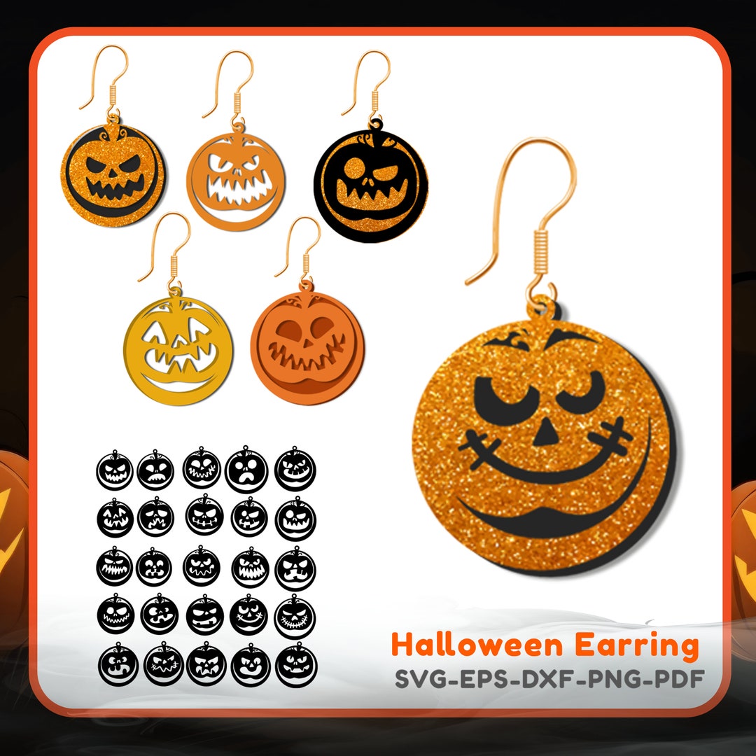 Halloween Earring Svg, Pumpkin Bundles Svg, Trick or Treat,spooky ...