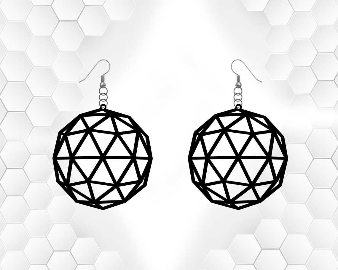 Circle Earrings Svg Polygon Earring Leather Jewelry Pendant | Etsy