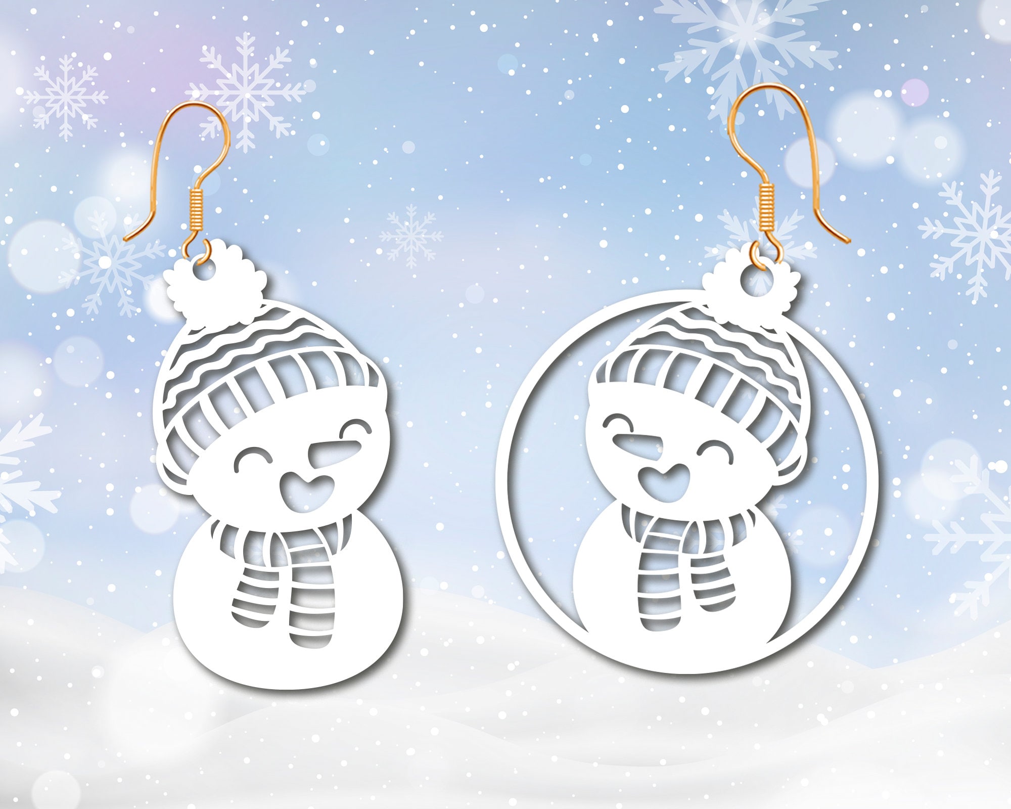 Snowman Earring Svg Christmas Earring Svg Xmas Earring Svg - Etsy