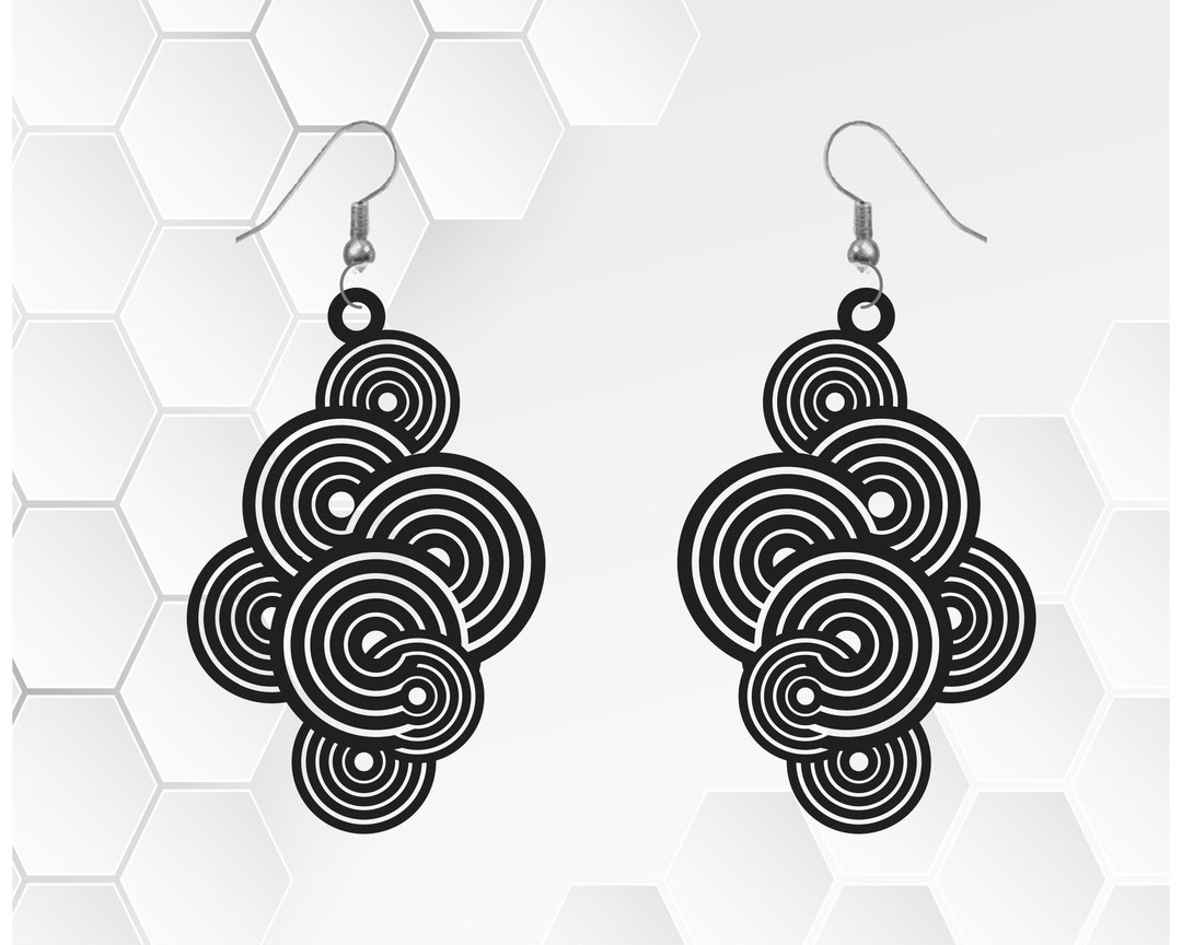 Elegant Geometric Earrings Decorative Craft Jewelry Pendants Set Laser ...