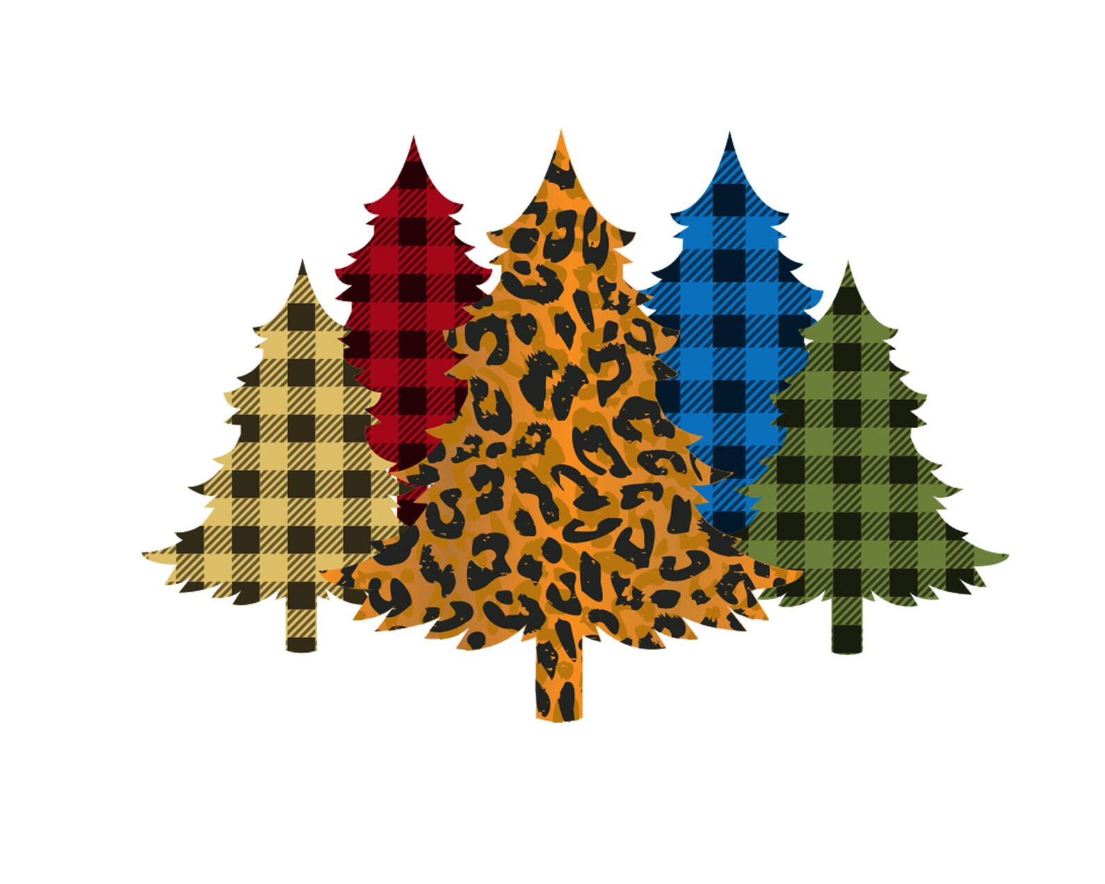 Buffalo Plaid Cheetah Tree Svg Bundle Merry Christmas Svg - Etsy