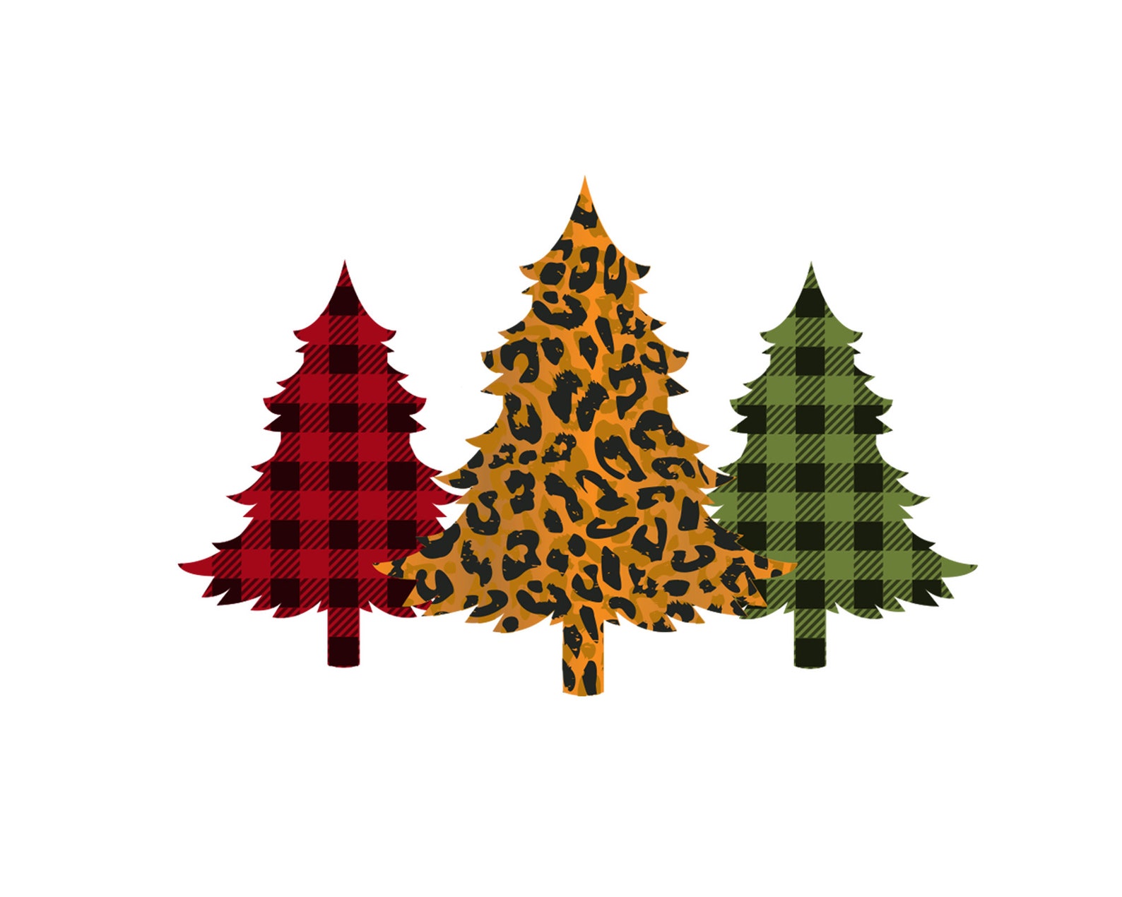 Buffalo Plaid Cheetah Tree Svg Bundle Merry Christmas Svg - Etsy