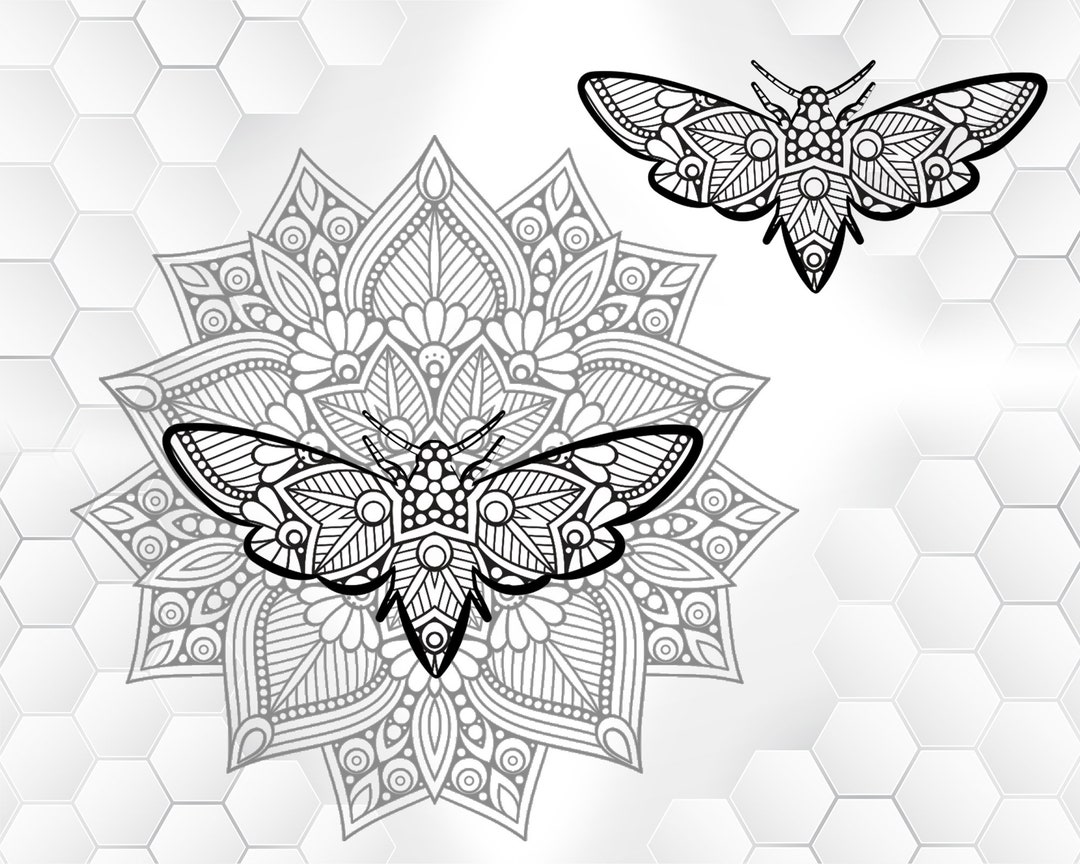 Moth Mandala Svg Insect Svg Wall Art Moth Svg Moth Bundle Svg Cut Files ...