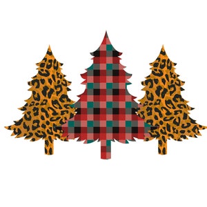 Buffalo Plaid Cheetah Tree Svg Bundle Merry Christmas Svg Christmas ...