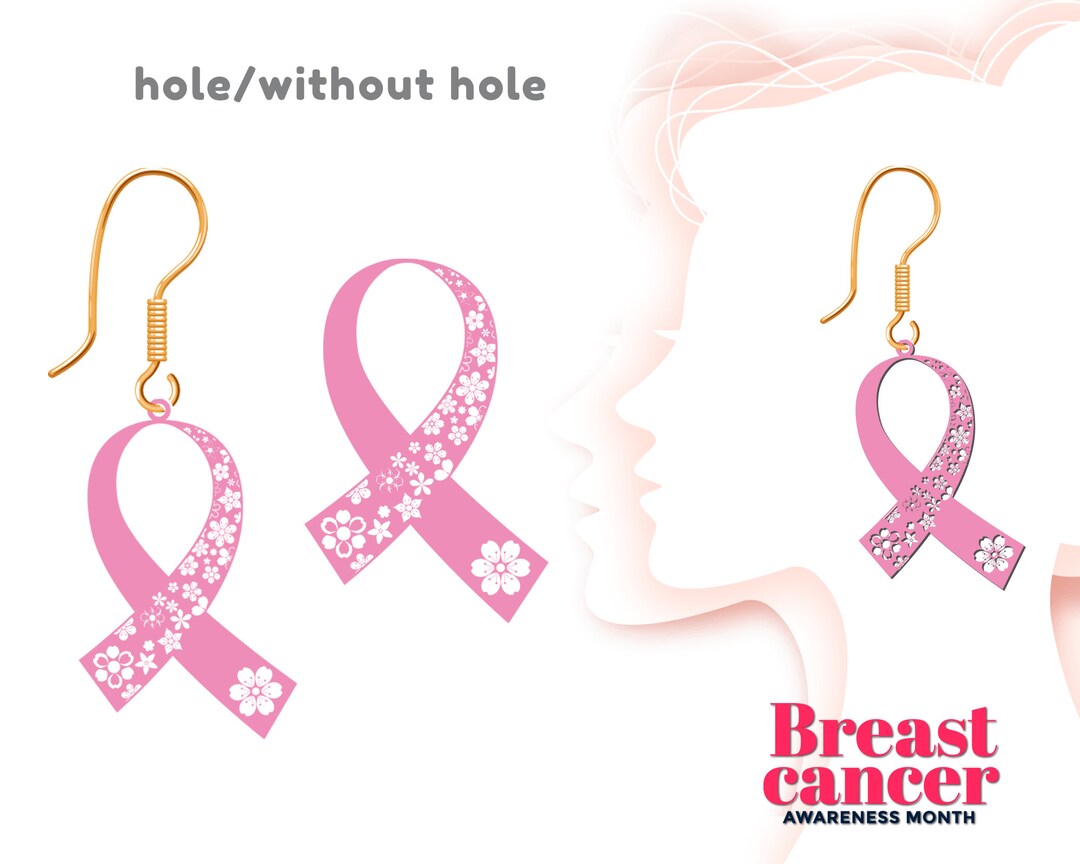 Floral Pink Cancer Ribbon Svg Awareness Ribbon Svg Bundle Breast Cancer ...