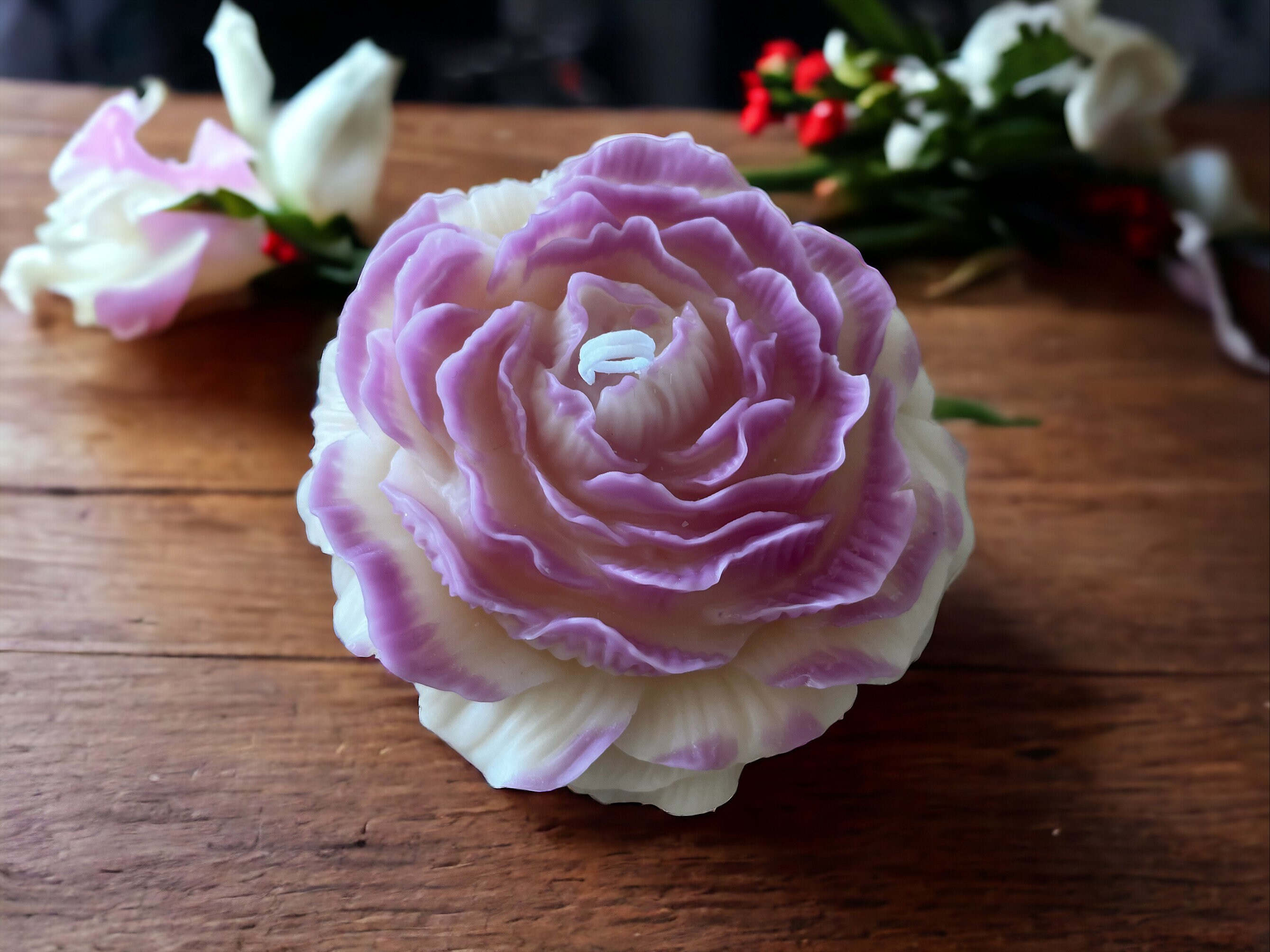 Peony Flower Candle XXL Peonies Organix Soy Wax Home Decor Decorative ...