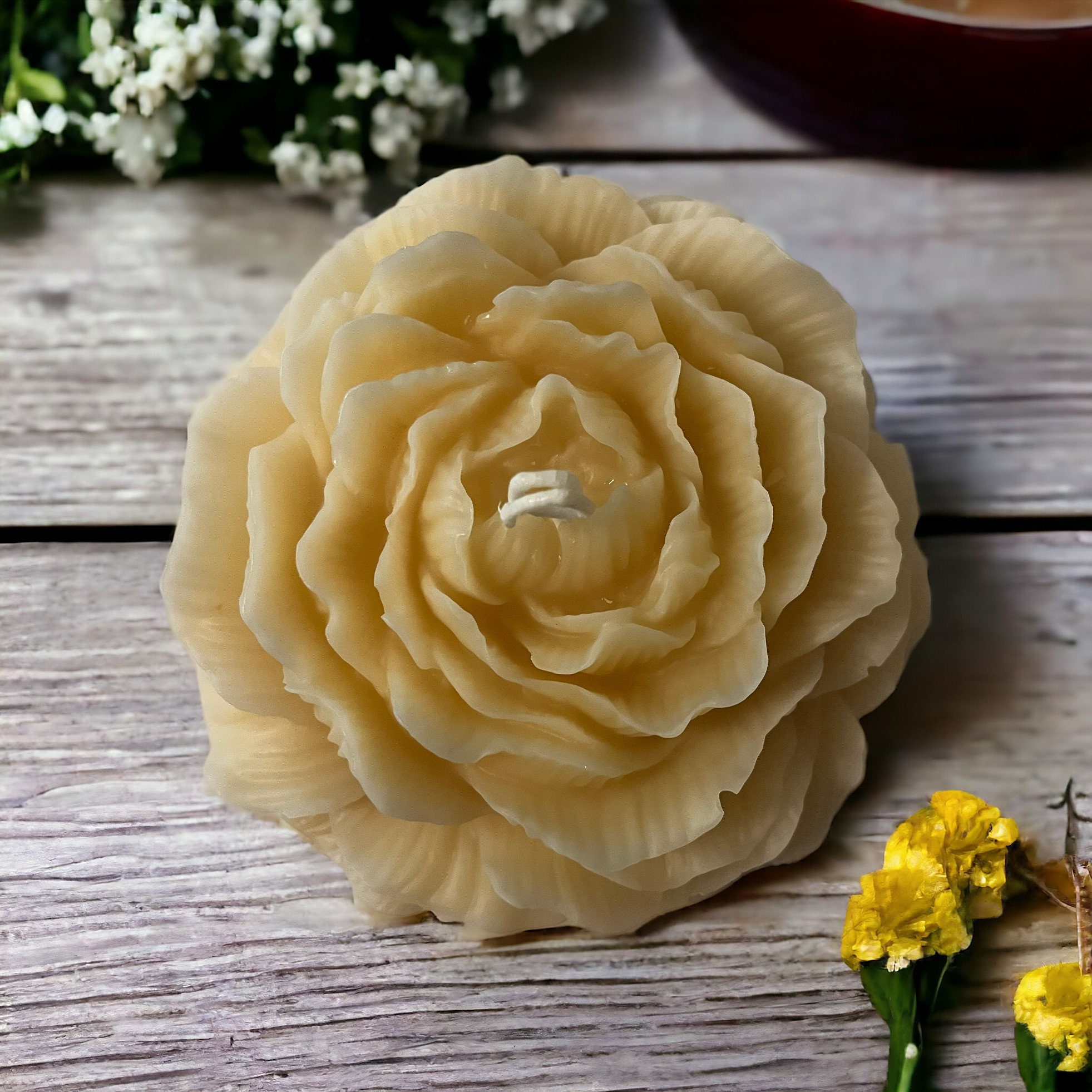 Peony Flower Candle XXL Peonies Organix Soy Wax Home Decor Decorative ...