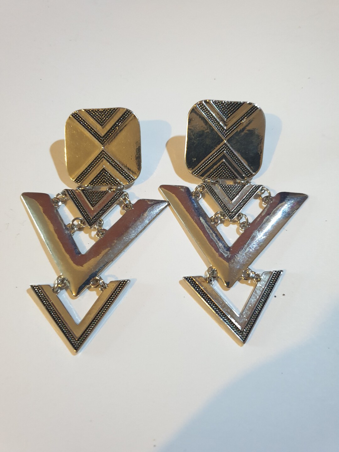 Chevron Design Triple Studs - Etsy