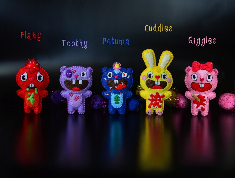 Happy Tree Friends Horror Cartoon Keychain Set Creepy Cute - Etsy