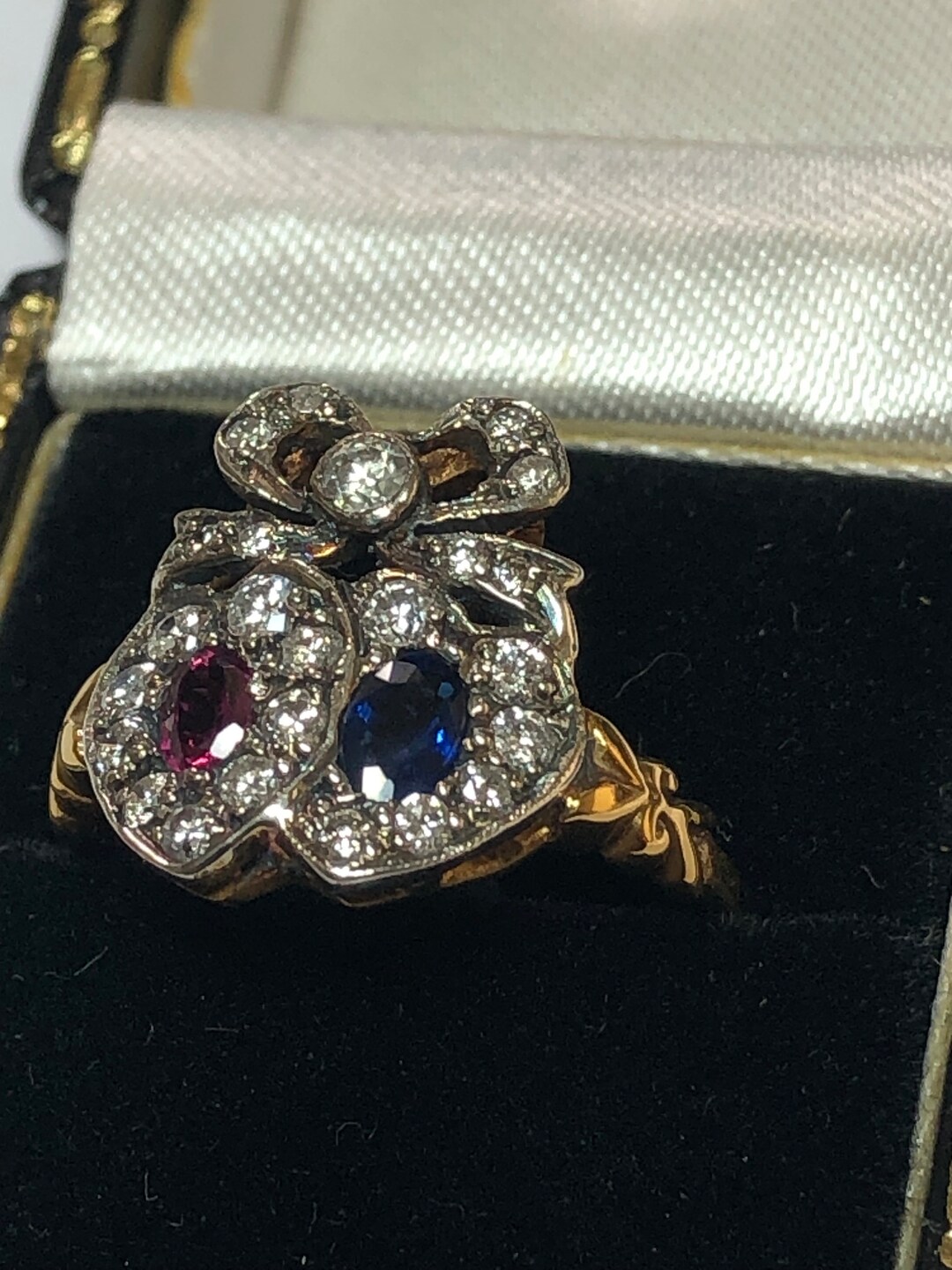 Stunning. 15ct Gold. & Silver. Georgian Style. Natural Ruby/sapphire ...
