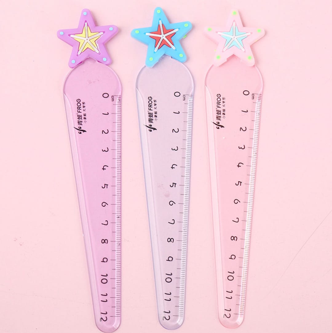 Ruler With Blue or Pink Star Stationery Gift for Kids Ruler for Boys or ...