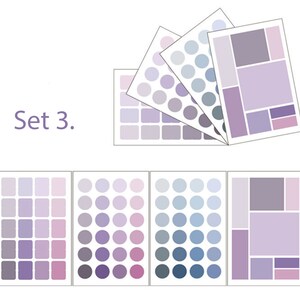 4 Sheets Color Palette Stickers Set in 4 Different Colours Planner ...