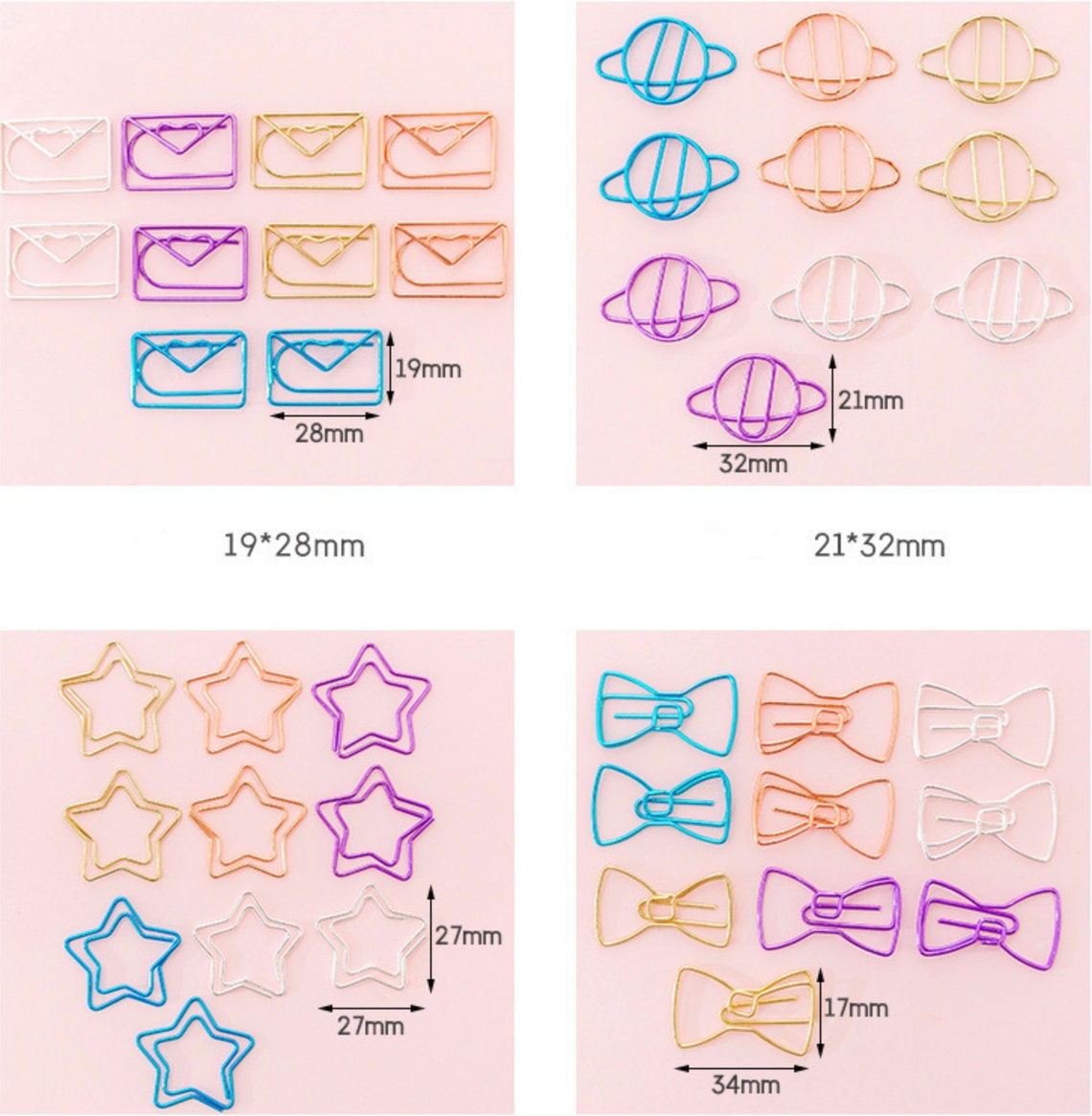 10 Paperclips Set for Any Accession in 5 Different Colours | Etsy