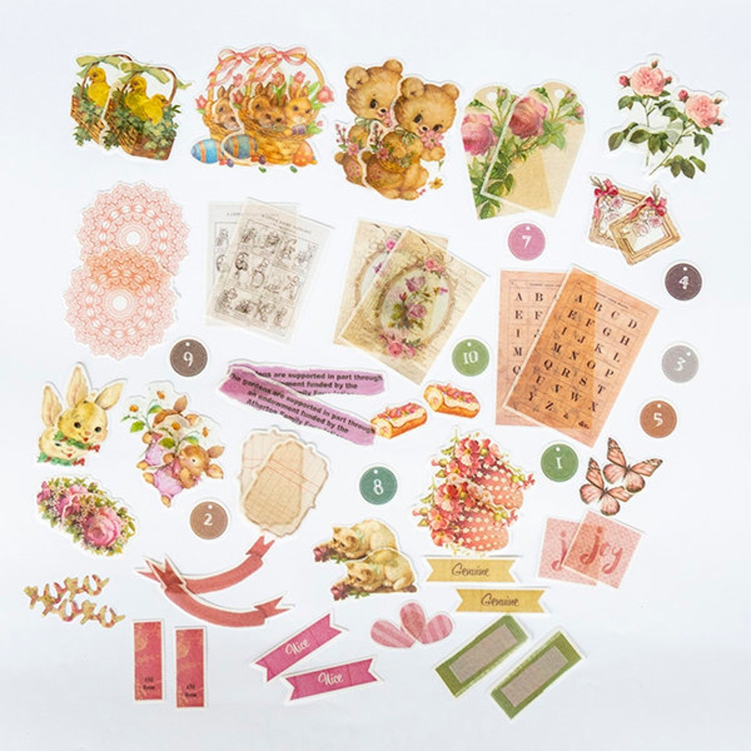 64 Stickers Set With Cute Animals Cute Deco Stickers Romantic Stickers ...