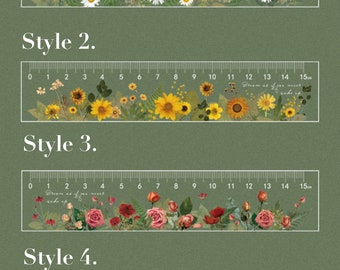 Clear Ruler With Beautiful Flowers - Etsy