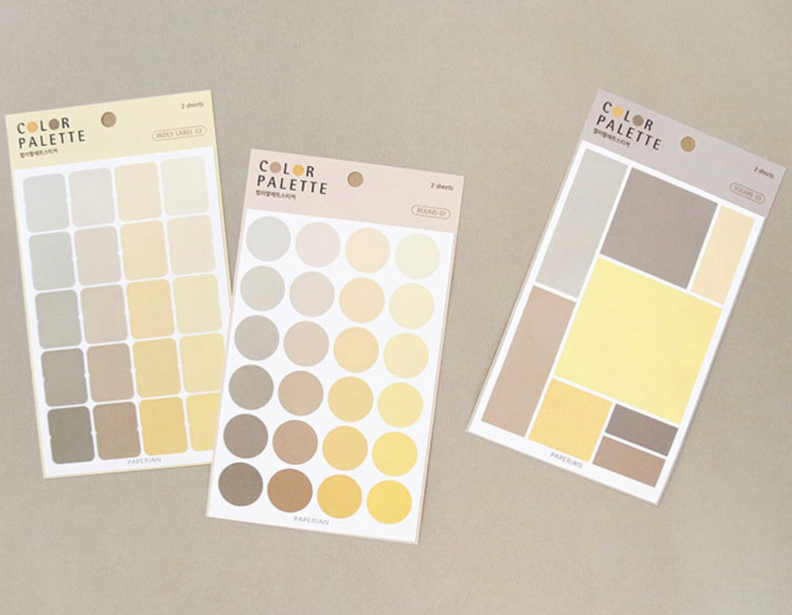 4 Sheets Color Palette Stickers Set In 4 Different Colours | Etsy