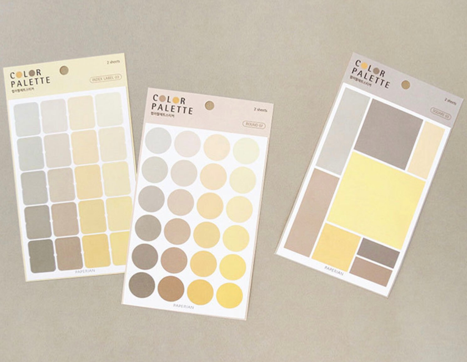 4 Sheets Color Palette Stickers Set In 4 Different Colours | Etsy