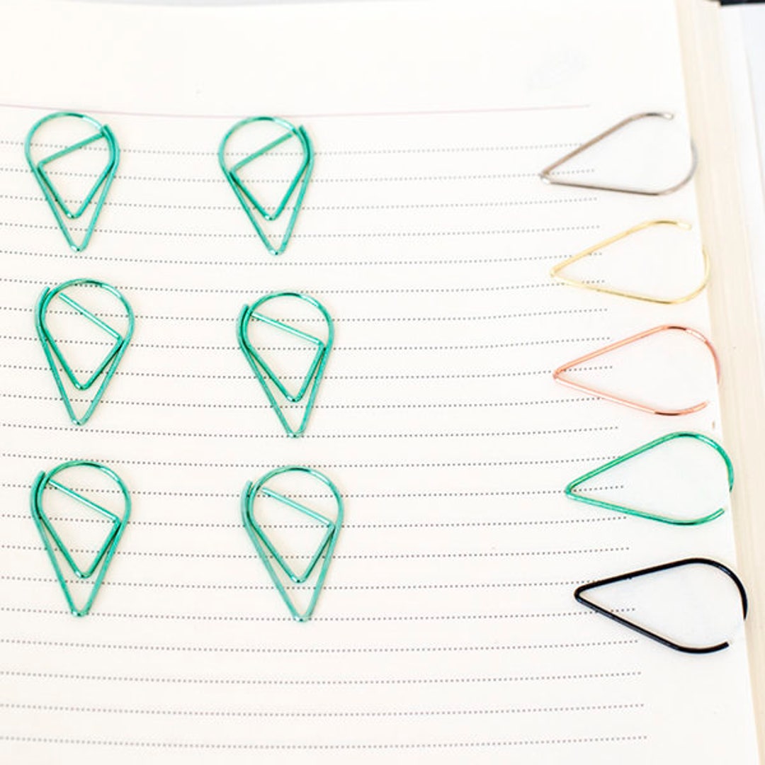 10 Green Paper Clips Teardrop Paperclips Planner Journal - Etsy UK
