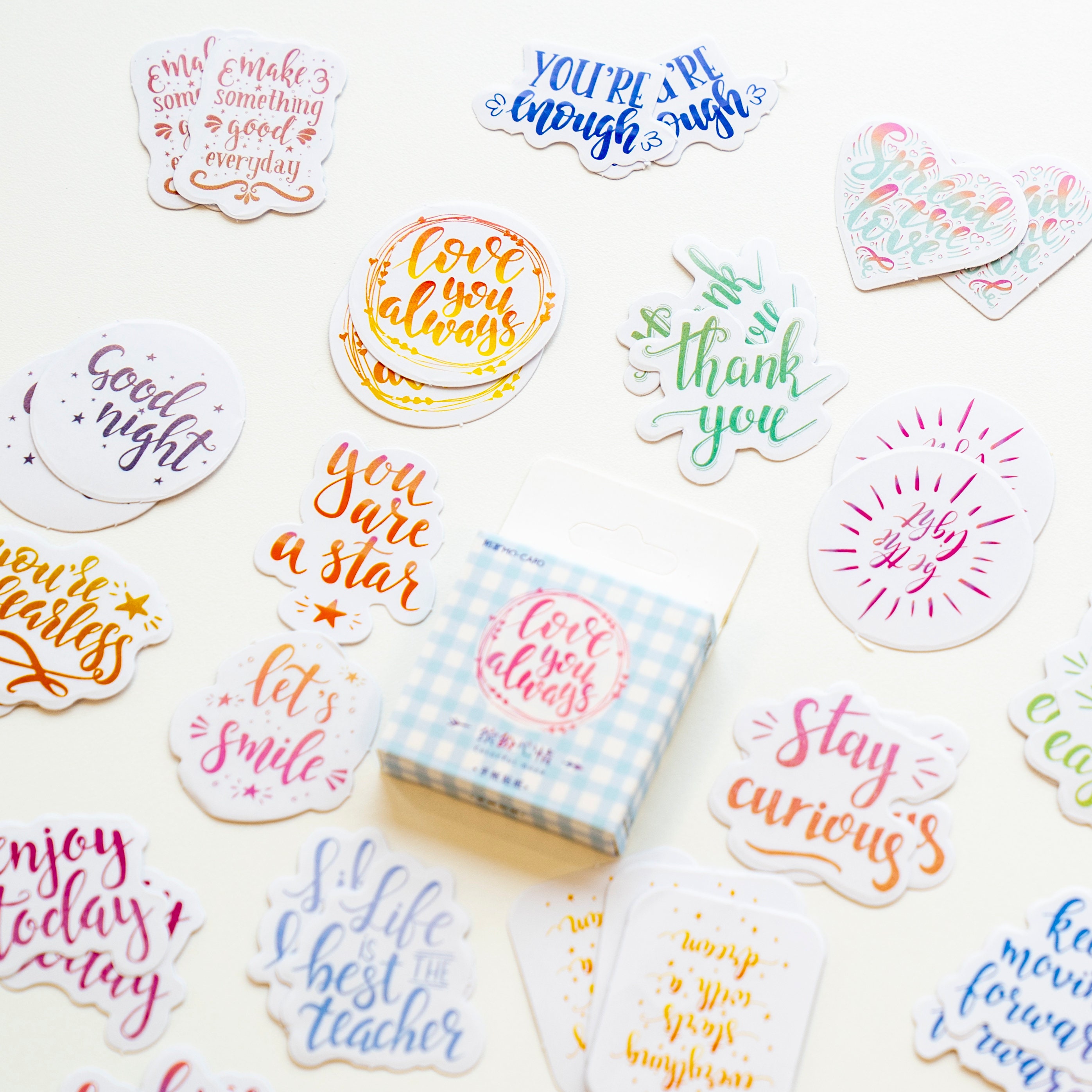 46 Positive Phrase Stickers Pack Colourful Positive | Etsy
