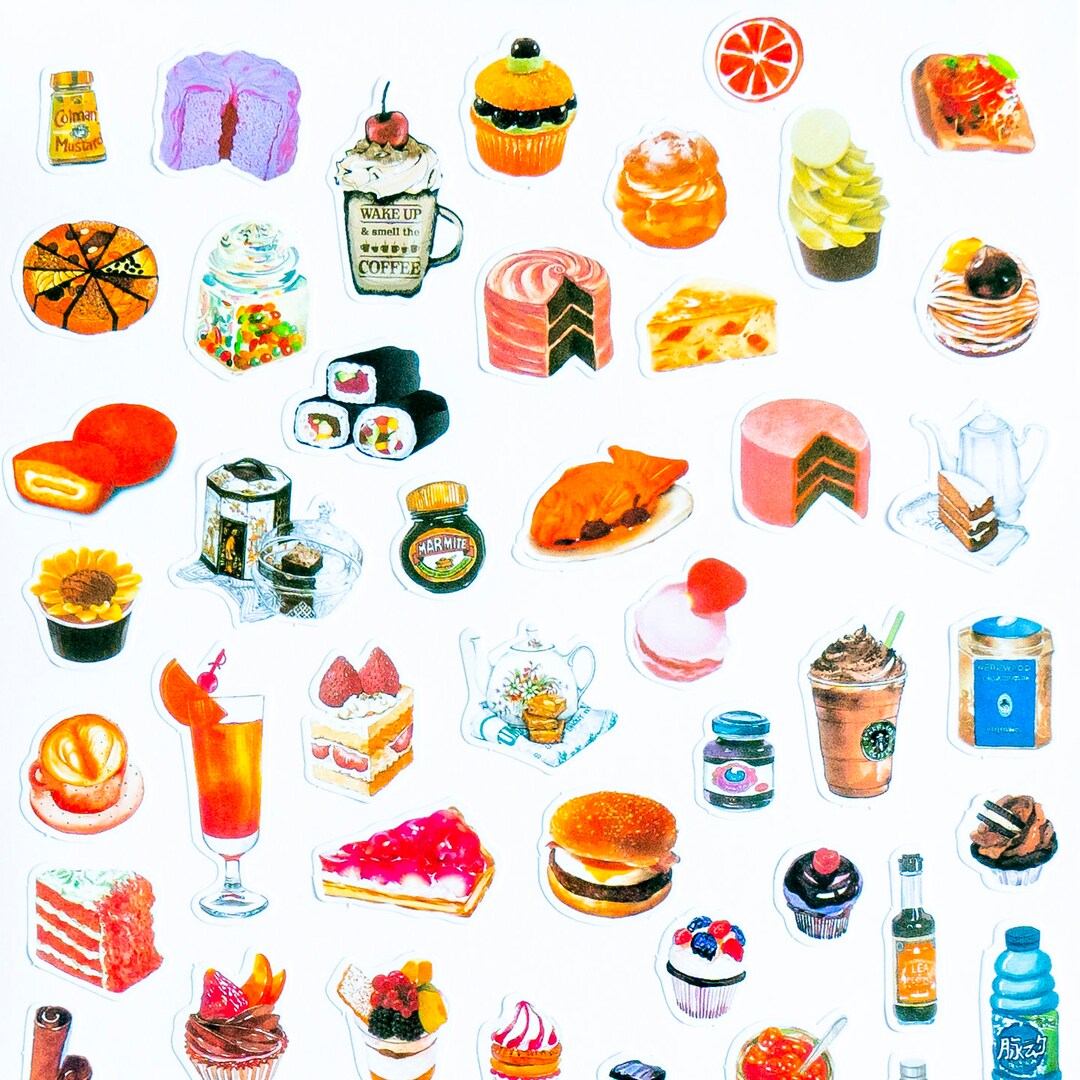 57 Food Deco Aufkleber mit Cocktails Tagebuch Bunte Sticker Set ...