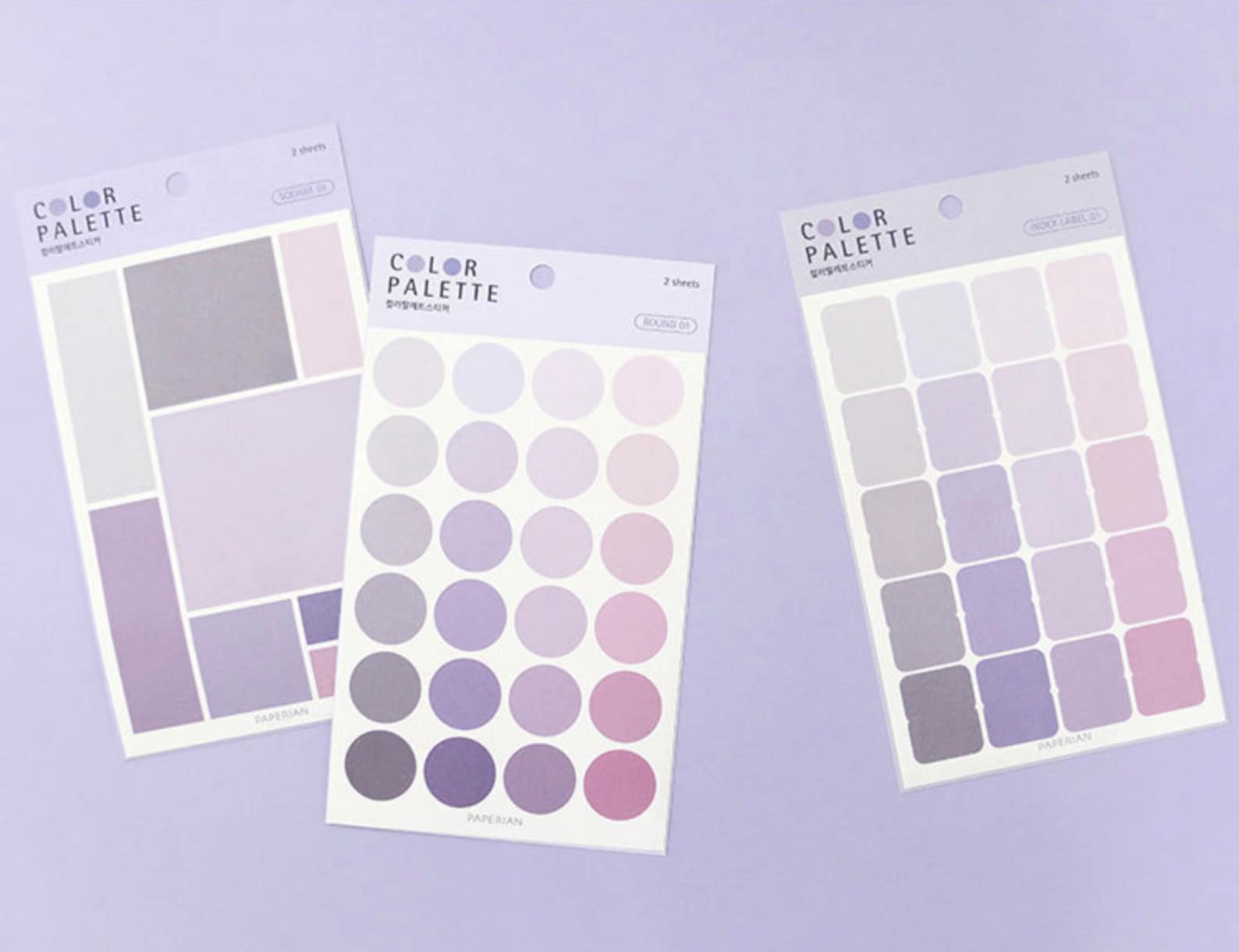 4 Sheets Color Palette Stickers Set In 4 Different Colours | Etsy