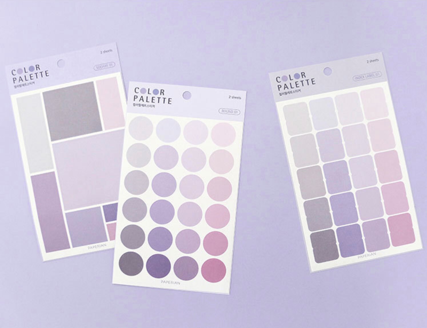 4 Sheets Color Palette Stickers Set In 4 Different Colours | Etsy