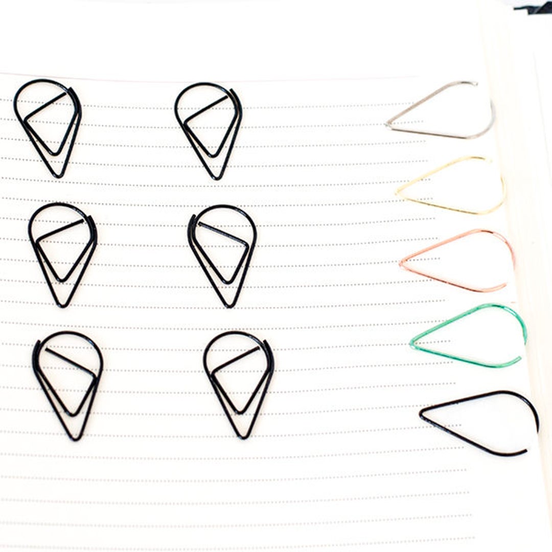 10 Black Paper Clips Teardrop Paperclips Planner Journal Scrapbook ...