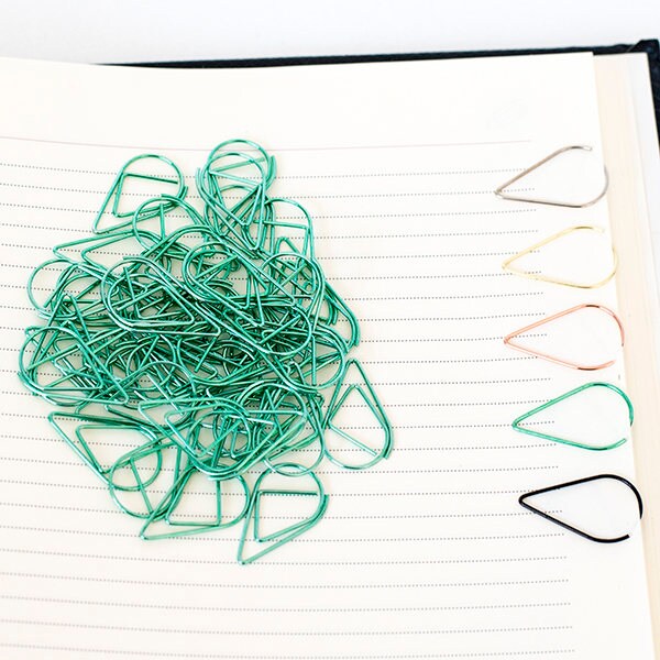 10 Green Paper Clips Teardrop Paperclips Planner Journal | Etsy UK