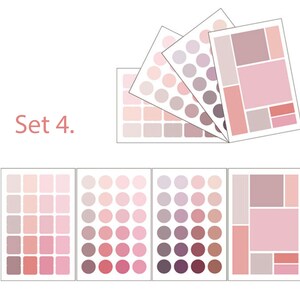 4 Sheets Color Palette Stickers Set in 4 Different Colours Planner ...