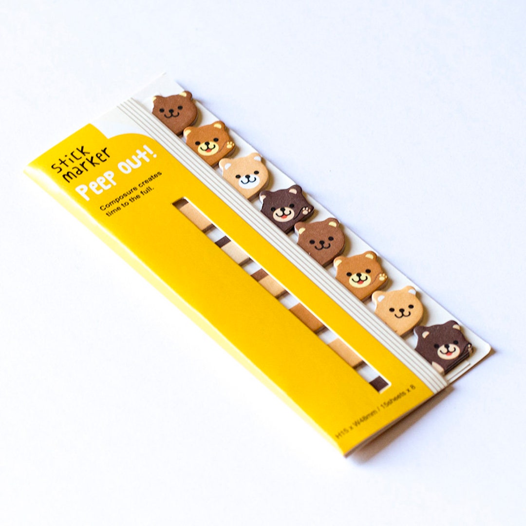 Bear Sticky Notes Bear Page Flags Diary Mark Notes - Etsy UK